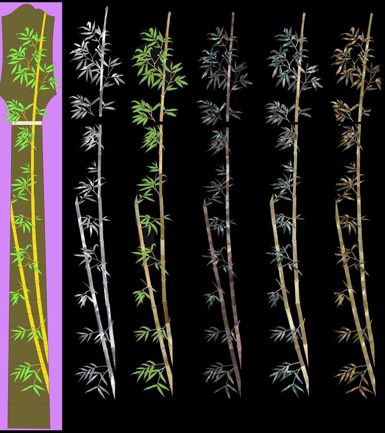 Bamboo 1 Peghead & Fretboard Inlay Set