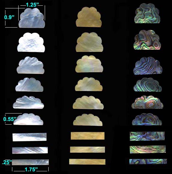 Large Cloud Fret Board Inlays